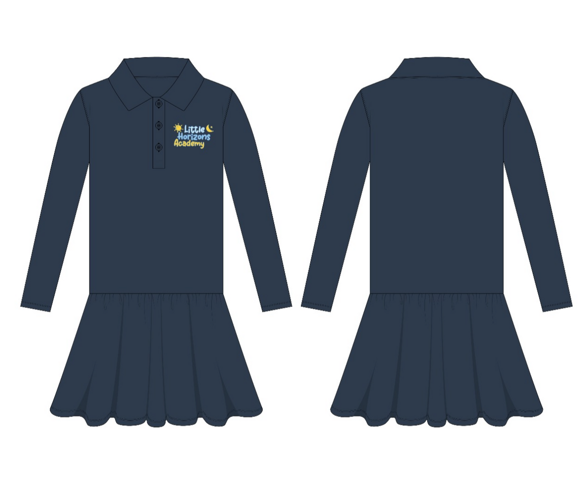 LHA Pk1-KG Girls Long sleeve Polo Dress (Navy Blue) – Verona Uniforms